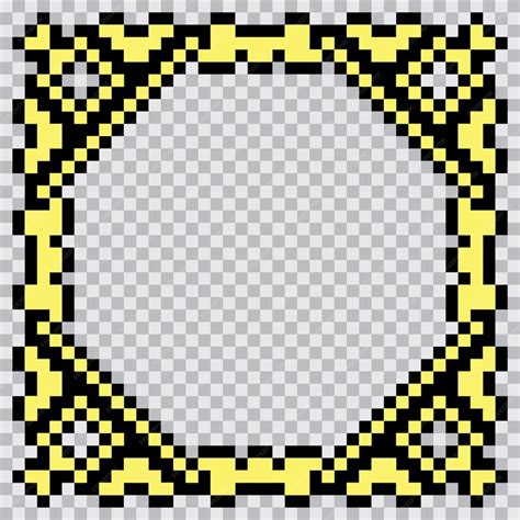 픽셀 아트 프레임 경계 템플릿 디자인 프리미엄 벡터