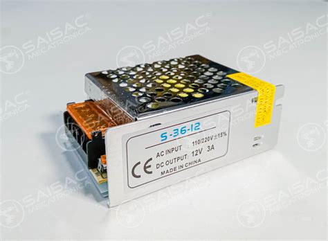 Fuente De AlimentaciÓn 12v 3a S 36 12 Sai Sac Mecatronica