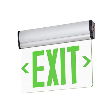 EKIEUDL AC 120 277V Green Exit Signs Hardwired Emergency Exit Lights LED Edge Lit Exit Sign