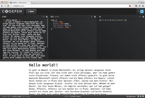web prototyping mit codepen statt jsfiddle greatestview