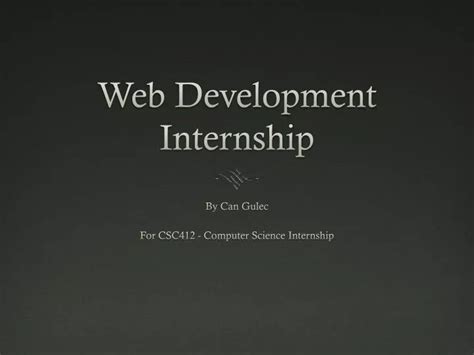 Ppt Web Development Internship Powerpoint Presentation Free Download