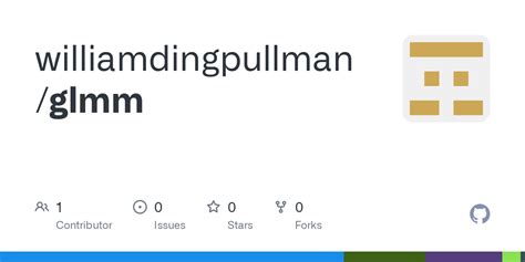 GitHub Williamdingpullman Glmm