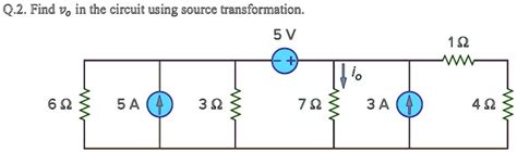 solved q 2 find vo in the circuit using source transformation q 2