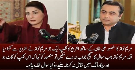 Leaked Clip Of Maryam Nawazs Interview With Mansoor Ali Khan
