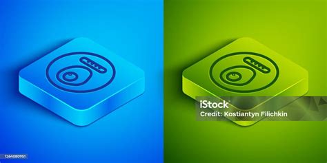 동면 라인 전통 영국 아침 식사 파란색과 녹색 배경에 고립 된 소시지 아이콘과 튀긴 계란 정사각형 버튼입니다 벡터 가득 찬에