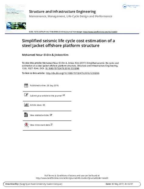 Pdf Simplified Seismic Life Cycle Cost Estimation Of A Steel Jacket Offshore Platform Structure