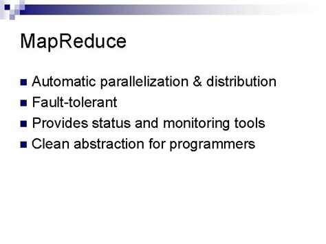 Map Reduce Hadoop Implementation Outline Map Reduce Overview
