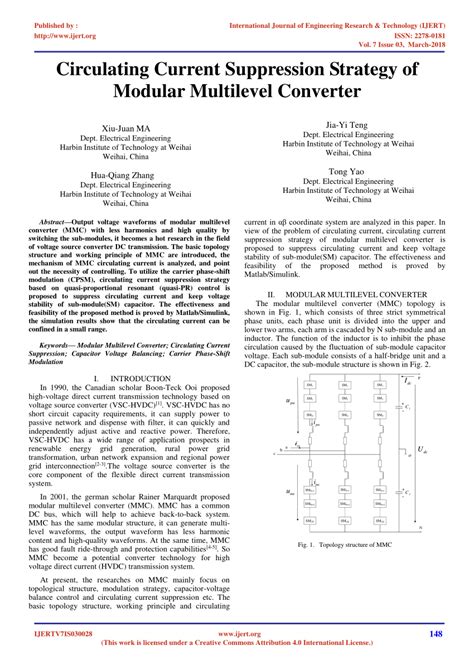 Pdf Circulating Current Suppression Strategy Of Modular Multilevel