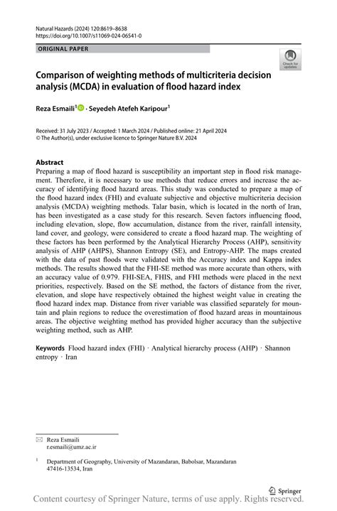 comparison of weighting methods of multicriteria decision analysis