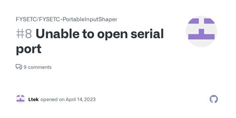 Unable To Open Serial Port Issue FYSETC FYSETC PortableInputShaper GitHub