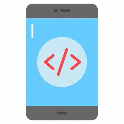 mobile coding software development app programming cellphone icon