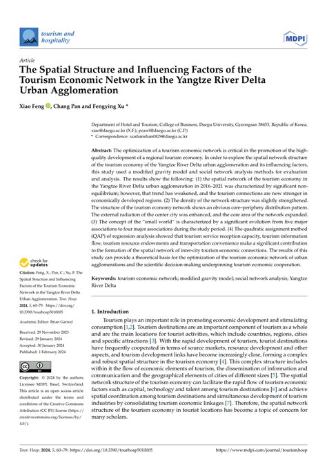 Pdf The Spatial Structure And Influencing Factors Of The Tourism