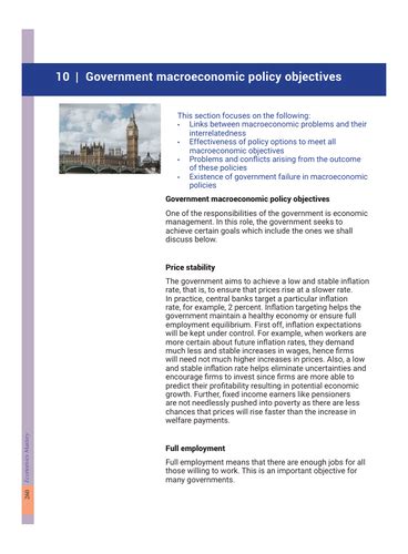 Government Macroeconomic Policy Aims Economics For Cambridge