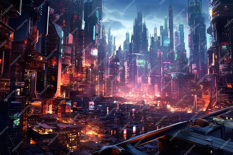 Premium AI Image | Futuristic Metropolis vibrant panorama of a ...