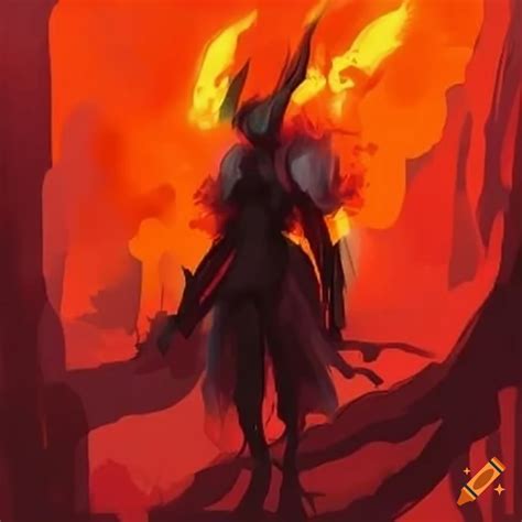 Artwork Of Troupe Master Grimm In A Fiery Environment On Craiyon