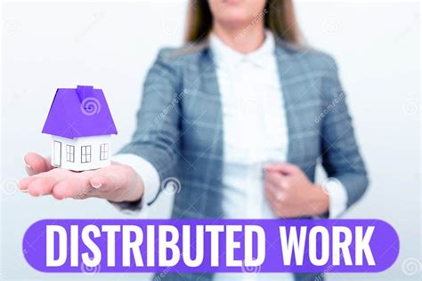 Writing Displaying Text Distributed Work Business Concept Practiced By Enterprises Using