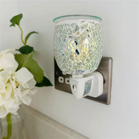 Silver Mosaic Electric Plugin Aroma Lamp Burner Wax Botanix Co