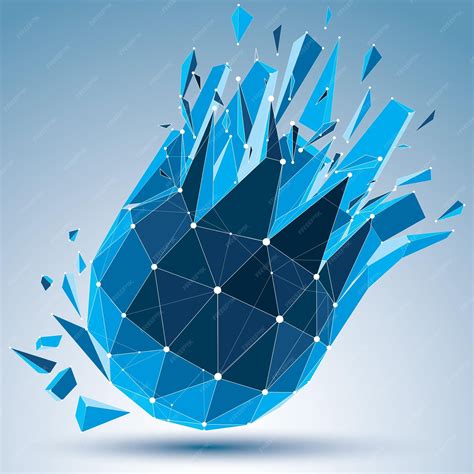 Premium Vector 3d Vector Digital Wireframe Spherical Object Broken Into Different Particles