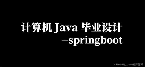 懒人必备：通俗易懂的114个springboot计算机毕业设计程序 Csdn博客