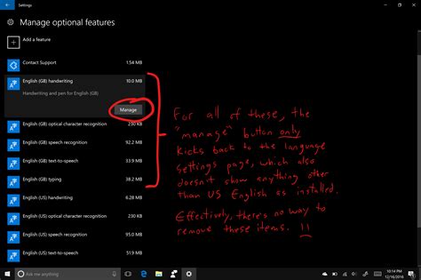 can t uninstall this optional feature windows10