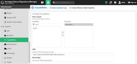 Sonatype Nexus Webhooks Ngrok Documentation