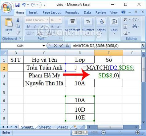 Fonction Match Dans Excel Comment Utiliser La Fonction Match Avec Des Exemples
