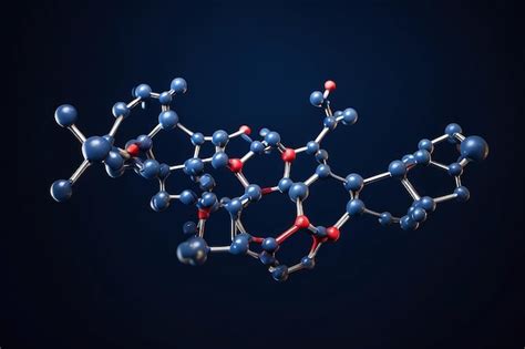Premium Photo Abstract Molecule Structure On Dark Blue Color Background