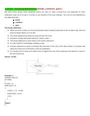 Understanding Jumping Statements In C Course Hero