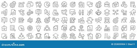 Audit Line Icons Collection Checkup Verification Inspection Scrutiny Examination Review