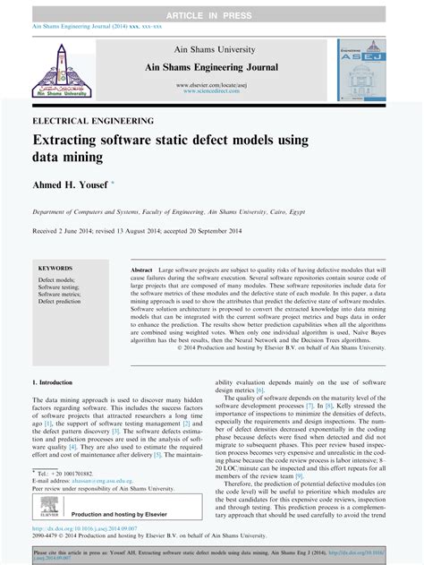Pdf Extracting Software Static Defect Models Using Data Mining