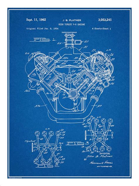 V8 Engine Blueprints