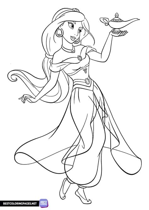 Princess Jasmine Coloring Page Free Printable Coloring Pages