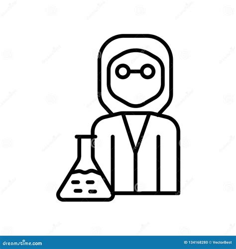Scientist Icon Vector Isolated On White Background Scientist Sign Thin Line Design Elements