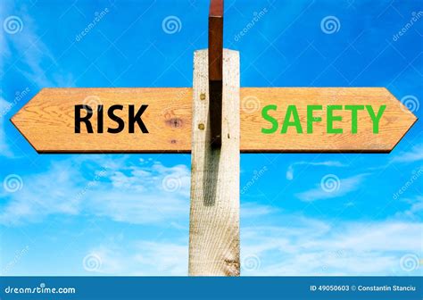 Risk Versus Safety Messages Right Choice Conceptual Image Stock Image