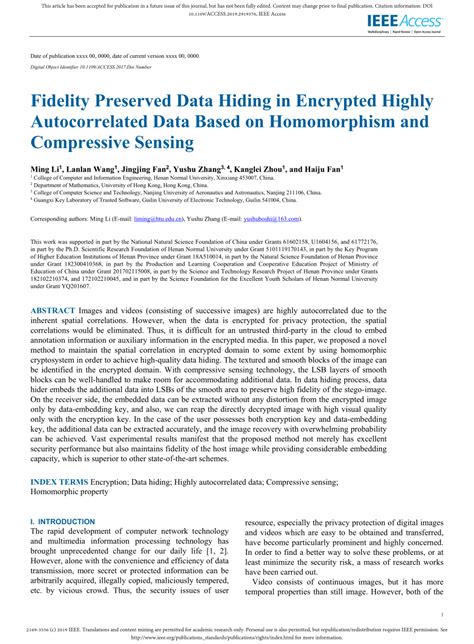 Pdf Fidelity Preserved Data Hiding In Encrypted Highly Autocorrelated