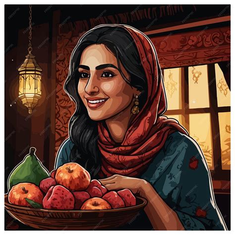 Happy Yalda Night Hand Drawn Illustration Vector Isolated Background Premium Ai Generated Vector