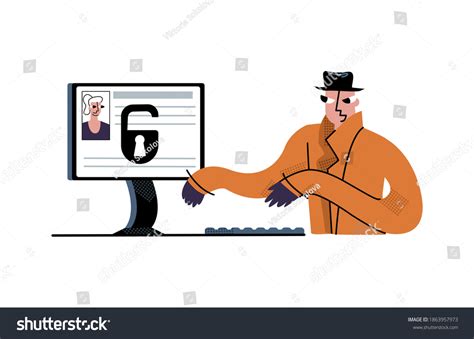 Vector Flat Isolated Illustration Hacker Identity Stock Vector Royalty