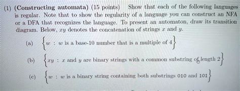 1 constructing automata 15 points show that each of the following
