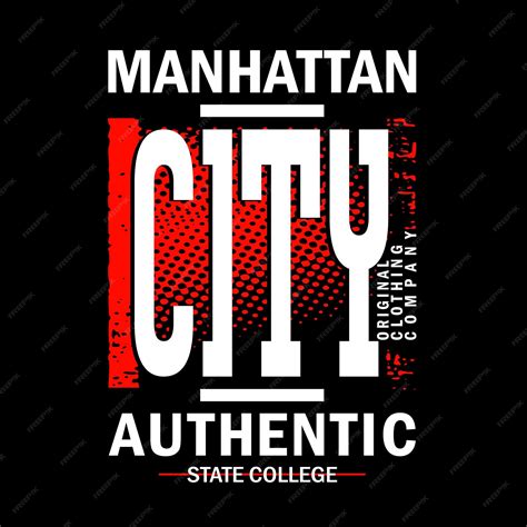 인쇄 T 셔츠 벡터 일러스트 레이 션에 대 한 도시 맨해튼 슬로건 타이 포 그래피 그래픽 디자인 프리미엄 벡터