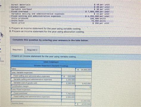 Solved 1 Prepare An Income Statement For The Year Using