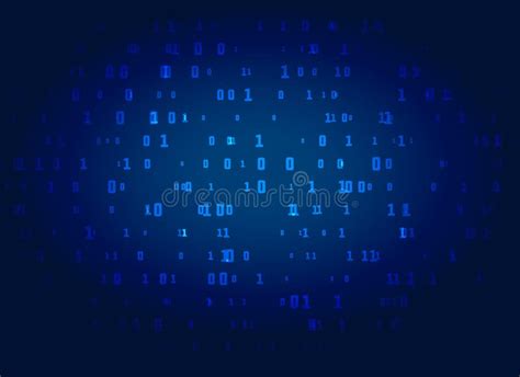 Digital Blue Technology Background With Binary Numbers Stock Vector Illustration Of