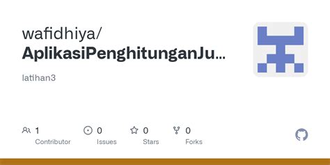 GitHub Wafidhiya AplikasiPenghitunganJumlahHari Latihan