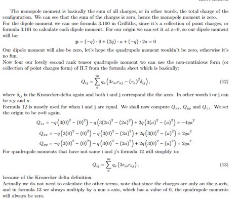 multipole expansions calculating the various moments of point charges
