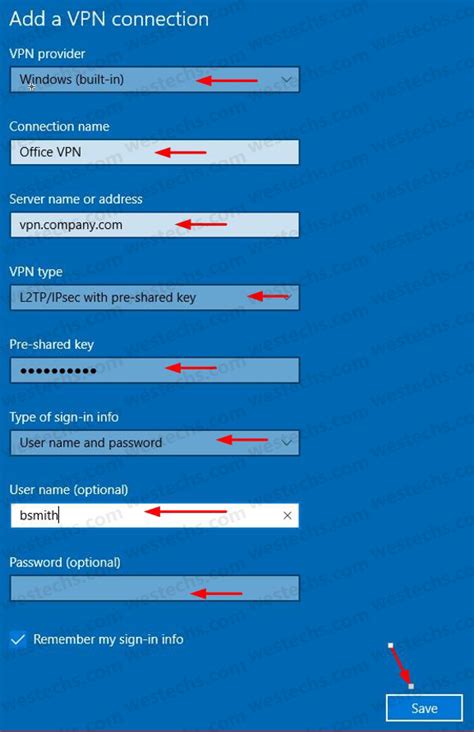 Add L TP IPSEC VPN To Windows Westechs