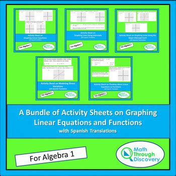 Alg Activity Sheets Graphing Linear Equations And Functions Bundle