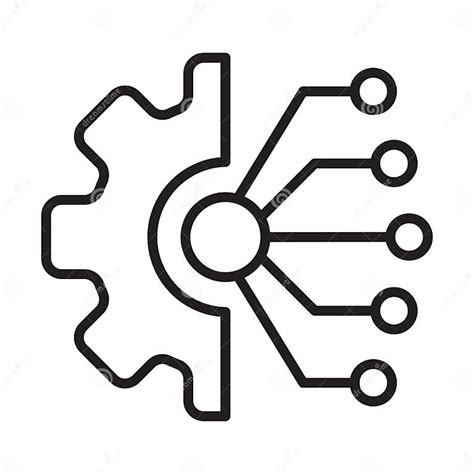 Data Integration Outline Icon Vector For Graphic Design Logo Web Site