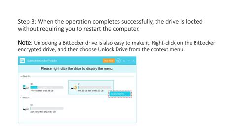 how to lock unlock bitlocker drive without restarting windows 10 ppt