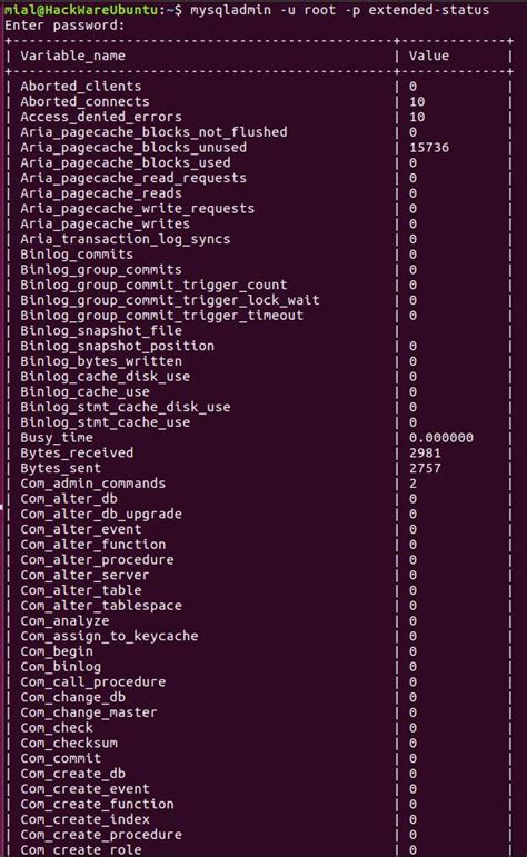 20 команд mysql mysqladmin для администратора базы данных в linux