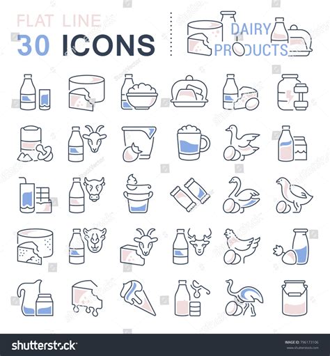 Set Vector Line Icons Sign Symbols Stock Vector Royalty Free 796173106 Shutterstock