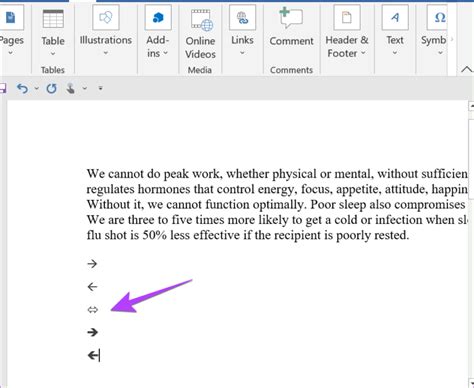 Ways To Insert An Arrow In Word Document Guiding Tech